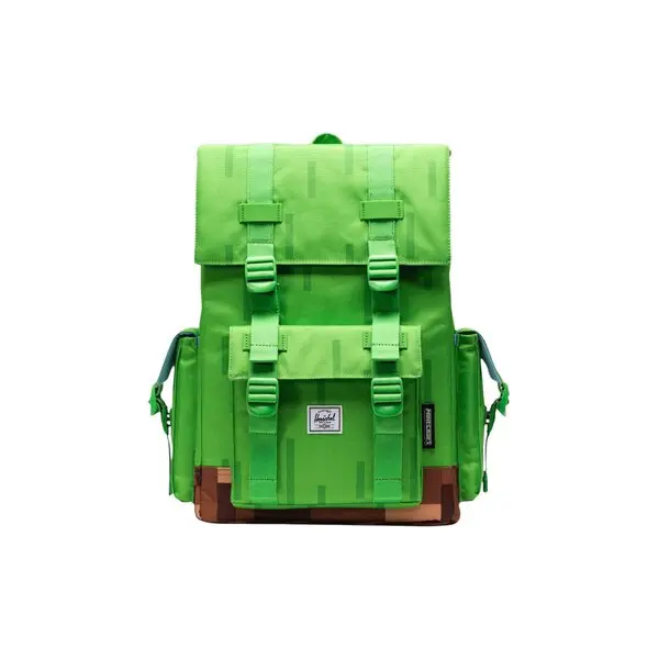Herschel Supply Co. X Minecraft 29l Cube Little America Backpack 'grass Block - Green