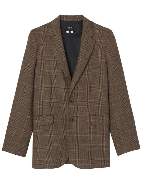 A.p.c. Annie Wool Blazer In Check