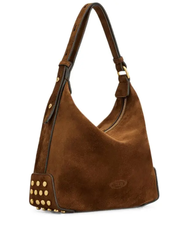 TOD'S Metal Dots Suede Mini Bag - Brown
