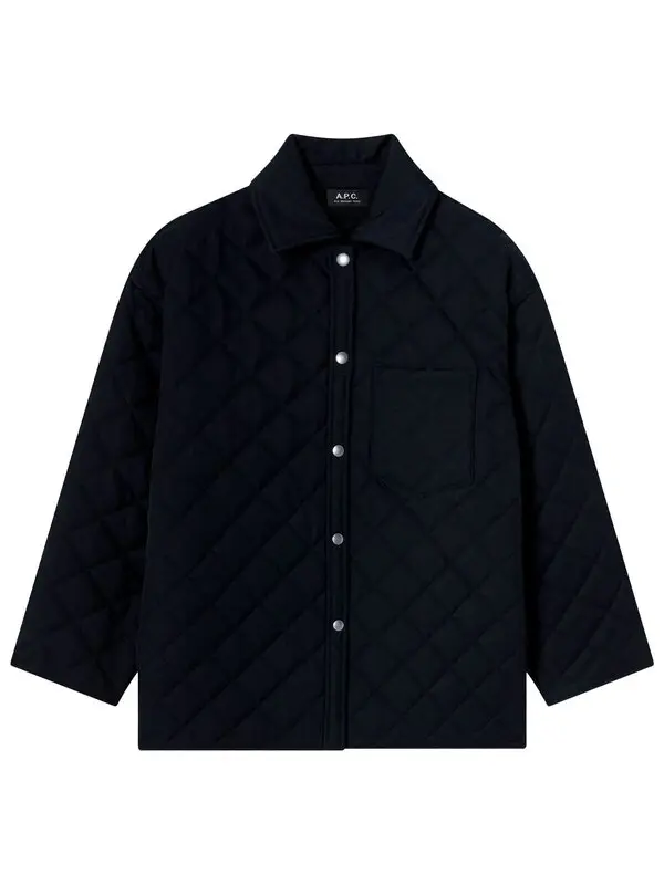 A.p.c. Georges Quilted Wool Jacket - Blue