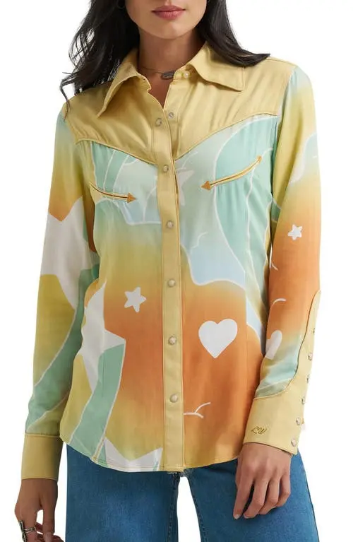 Wrangler Printed Western Shirt - Rainbow Print
