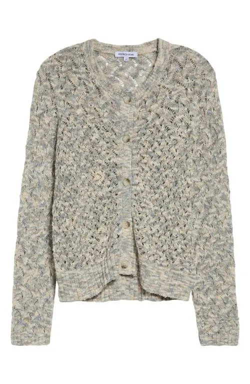 Veronica Beard Drummond Semisheer Cotton Blend Cardigan - Dove Multi