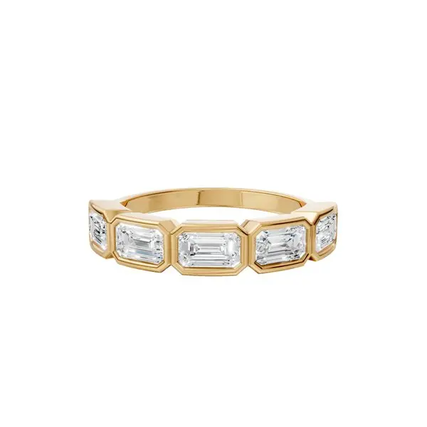 AYA FINE JEWELRY Emerald Cut Lab Diamond Band Ring - Yellow
