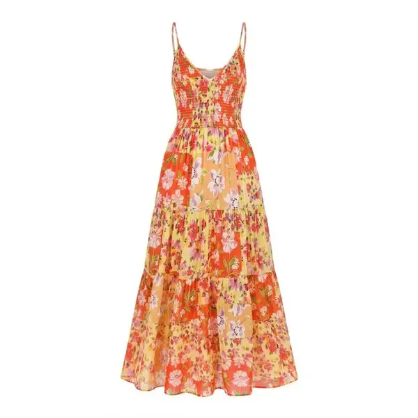 Yumi Kim Kuhio Sunset Field Maxi Dress - Orange