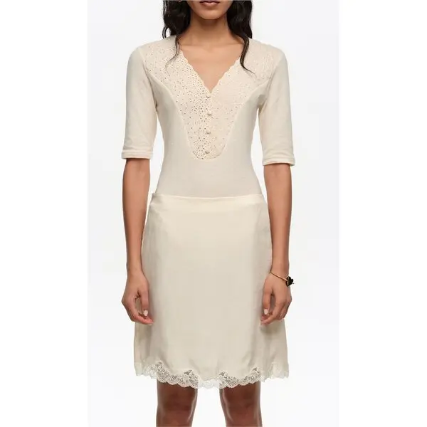 Bimba Y Lola Embroidered Bodysuit - Ivory