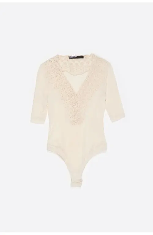 Bimba Y Lola Embroidered Bodysuit