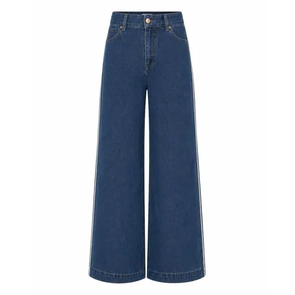 Carmen Says Flash Denim Wide Leg Pants - Blue