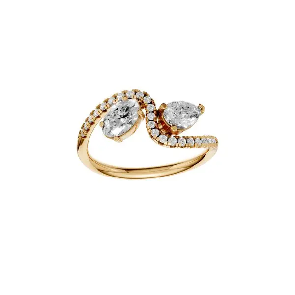 AYA FINE JEWELRY Pear & Oval Lab Diamond Open Bypass Ring In 14k Gold - Yellow