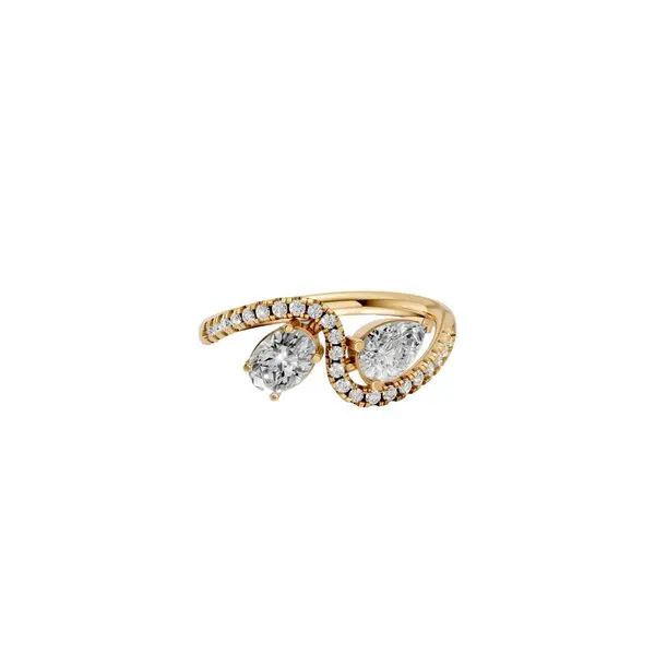 AYA FINE JEWELRY 14k Gold Round, Pear & Oval Lab-created Diamond Open Bypass Ring - Yellow