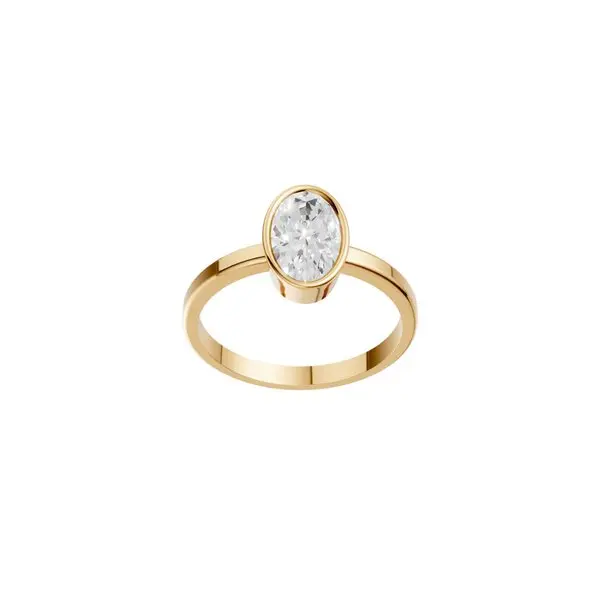 AYA FINE JEWELRY Classic Oval Bezel Diamond Ring - Yellow