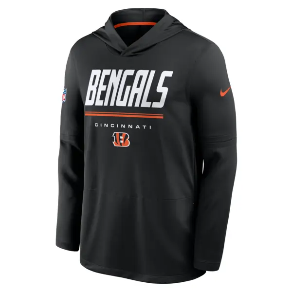 Nike Cincinnati Bengals Sideline Dri-fit Nfl Long-sleeve Hooded Top - Black