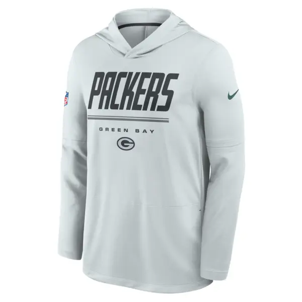 Nike Green Bay Packers Sideline Dri-fit Nfl Long-sleeve Hooded Top - Purple
