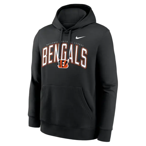 Nike Cincinnati Bengals Club Nfl Pullover Hoodie - Black