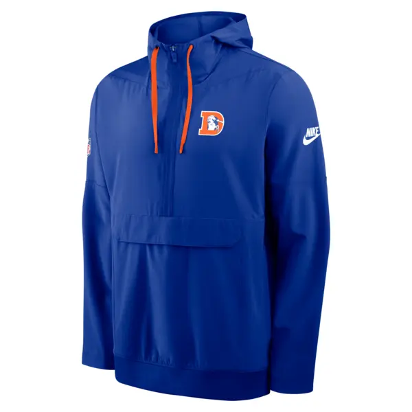 Nike Denver Broncos Alt Anorak Nfl 1/2-zip Hooded Jacket - Blue