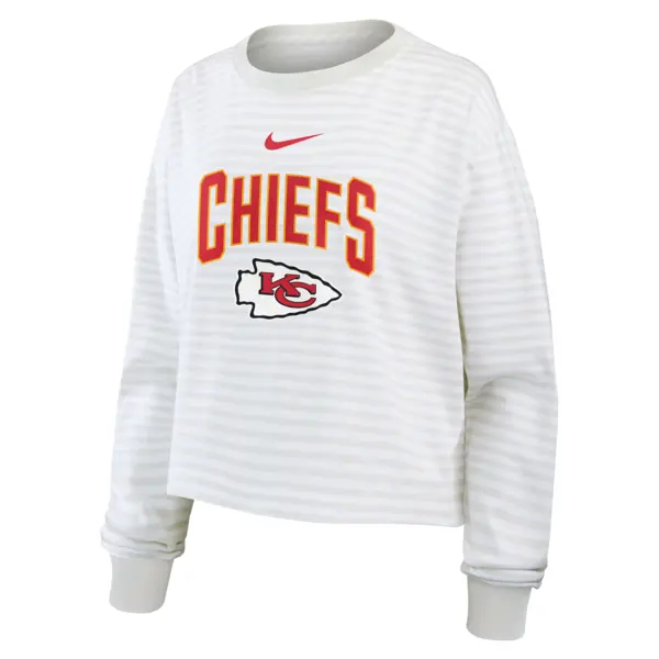 Nike Kansas City Chiefs Primetime Cropped Long-sleeve T-shirt - White