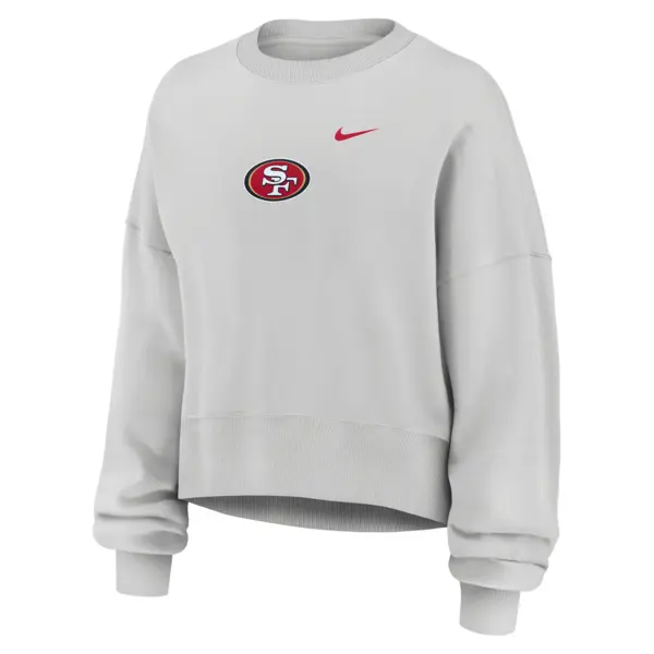 Nike San Francisco 49ers Primetime Phoenix Nfl Oversized Pullover Crew - Grey