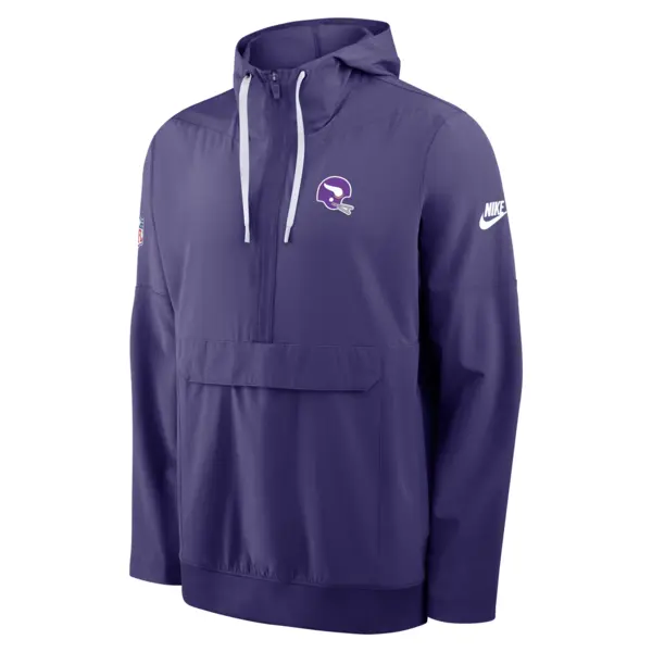Nike Minnesota Vikings Alt Anorak Nfl 1/2-zip Hooded Jacket - Purple