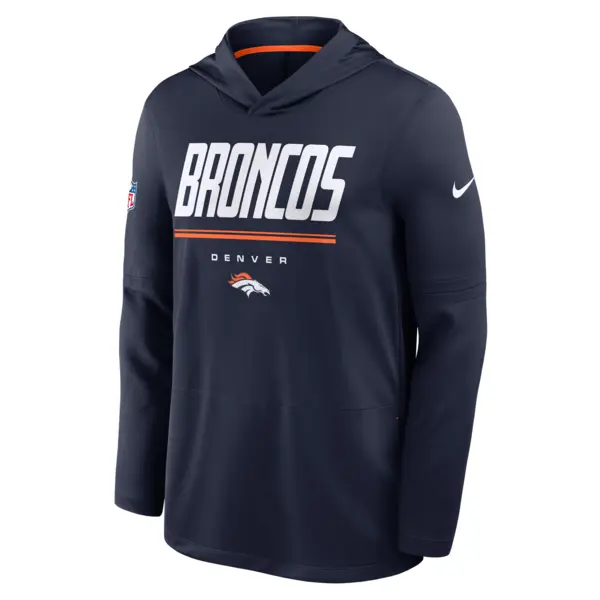 Nike Denver Broncos Sideline Dri-fit Nfl Long-sleeve Hooded Top - Blue