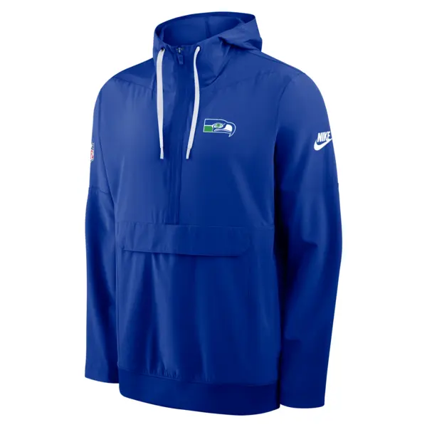 Nike Seattle Seahawks Alt Anorak Nfl 1/2-zip Hooded Jacket - Blue