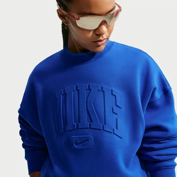 Nike Studio Fleece Medium Weight Oversized Embossed Crew