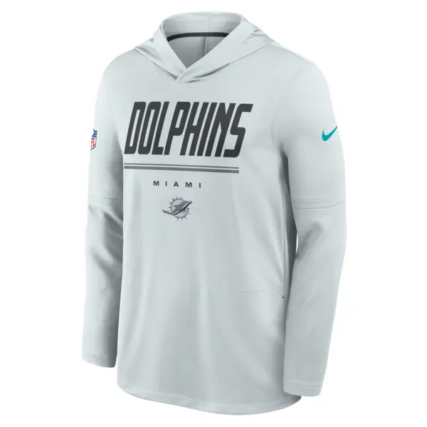 Nike Miami Dolphins Sideline Dri-fit Nfl Long-sleeve Hooded Top - Purple