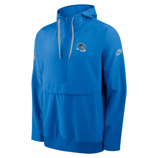Nike Detroit Lions Alt Anorak Nfl 1/2-zip Hooded Jacket - Blue