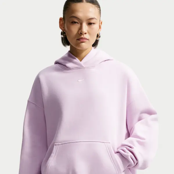 Nike Studio Fleece Medium Weight Oversized Pullover Hoodie - Purple