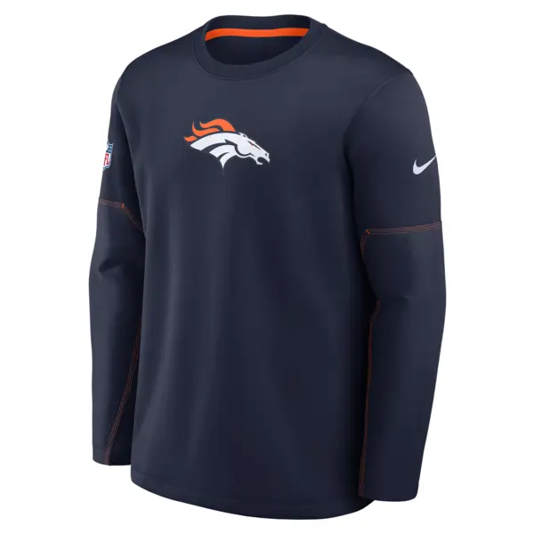 Nike Denver Broncos Sideline Coaches Therma-fit Nfl Long-sleeve T-shirt - Blue