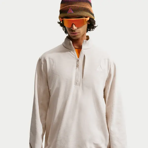 Nike Wolf Grid" Therma-fit 1/2-zip Hiking Top - Brown