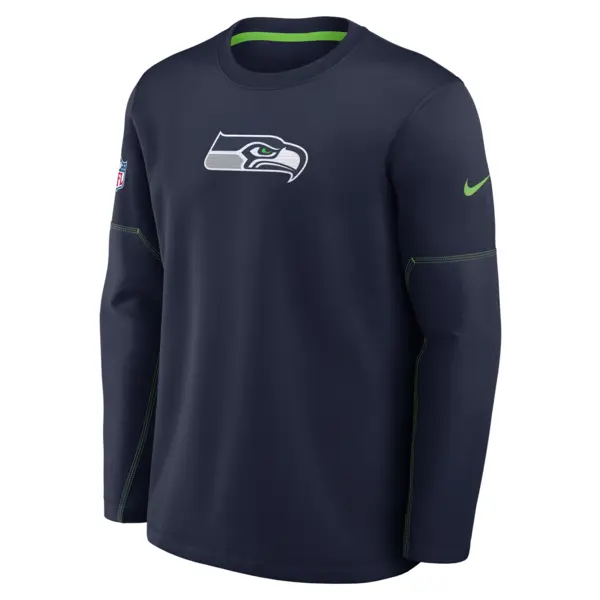Nike Seattle Seahawks Sideline Coaches Therma-fit Nfl Long-sleeve T-shirt - Blue