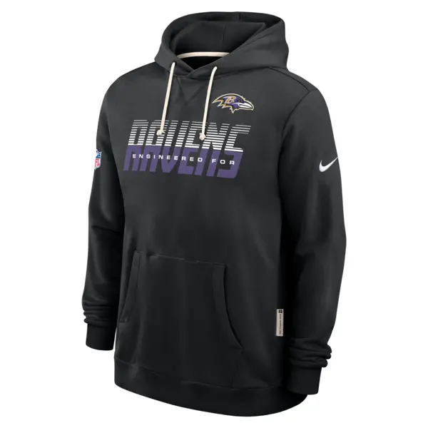Nike Baltimore Ravens Sideline Standard Issue Dri-fit Nfl Pullover Hoodie - Black