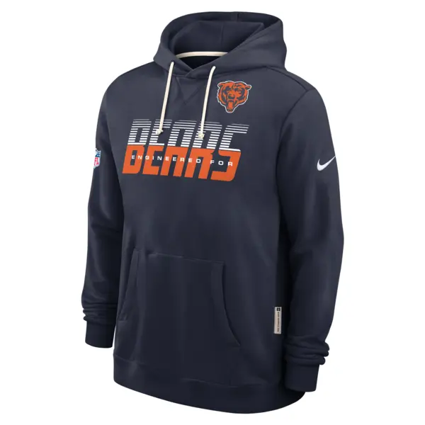 Nike Chicago Bears Sideline Standard Issue Dri-fit Nfl Pullover Hoodie - Blue