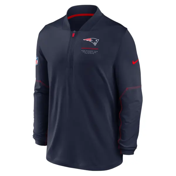 Nike New England Patriots Sideline Dri-fit Nfl 1/2-zip Top - Blue