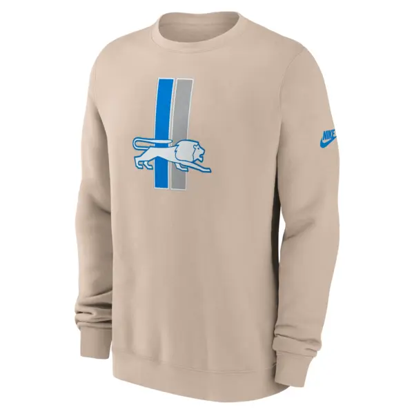 Nike Detroit Lions Rewind Club Nfl Pullover Crew - Brown