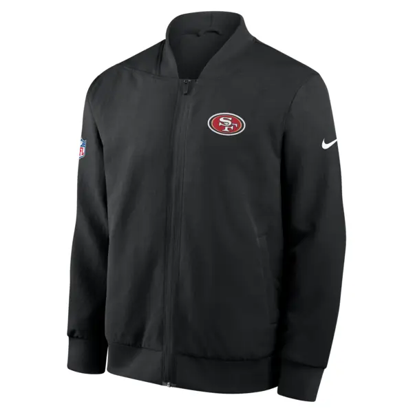 Nike San Francisco 49ers Sideline Nfl Full-zip Bomber Jacket - Black