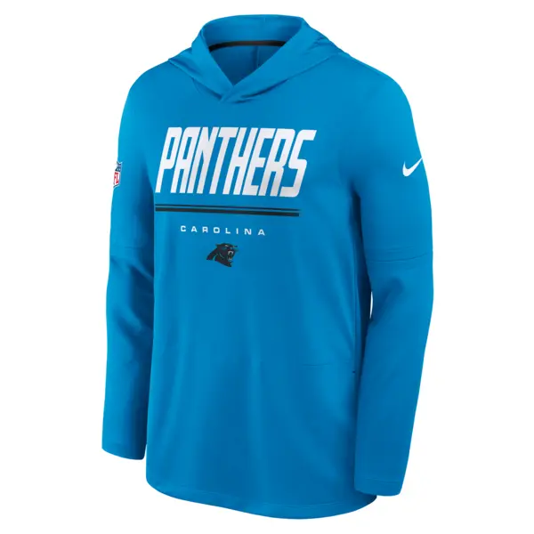 Nike Carolina Panthers Sideline Dri-fit Nfl Long-sleeve Hooded Top - Blue