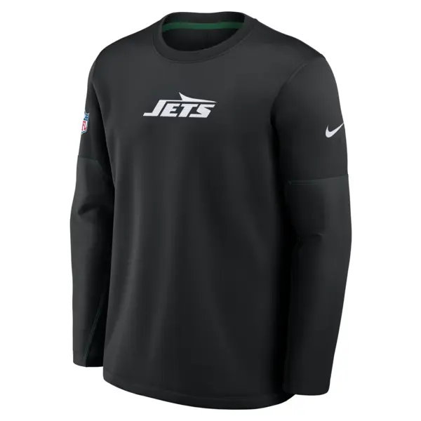 Nike New York Jets Sideline Coaches Therma-fit Nfl Long-sleeve T-shirt - Black