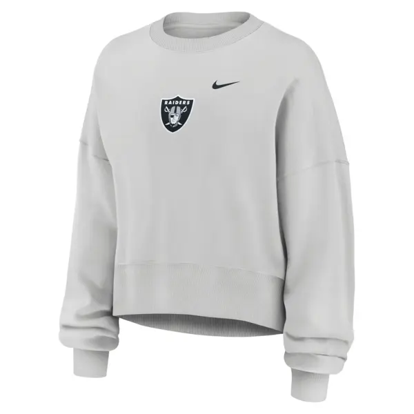 Nike Las Vegas Raiders Primetime Phoenix Nfl Oversized Pullover Crew - Grey