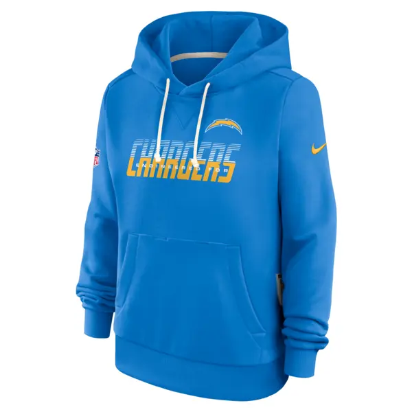 Nike Los Angeles Chargers Sideline Standard Issue Dri-fit Nfl Pullover Hoodie - Blue