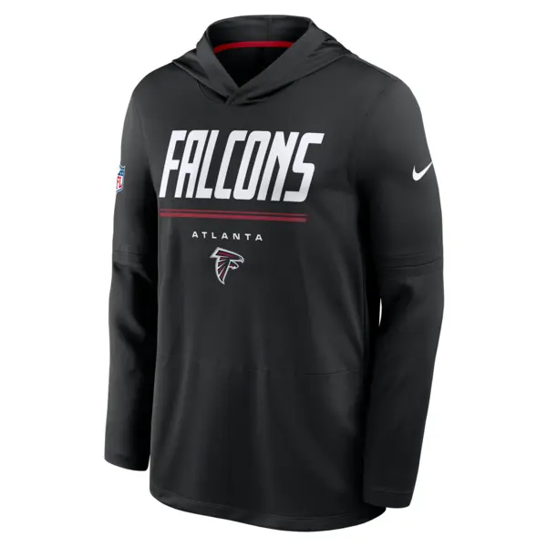 Nike Atlanta Falcons Sideline Dri-fit Nfl Long-sleeve Hooded Top - Black