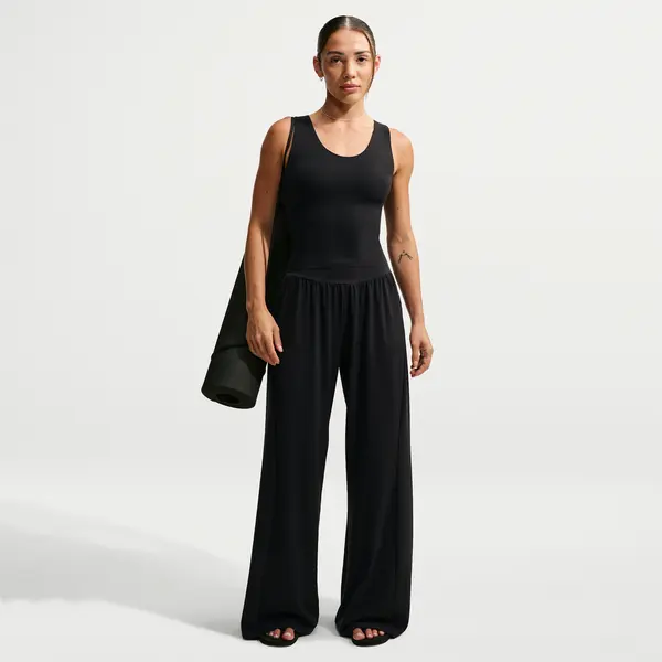 Nike Zenvy Mid-rise Wide-leg Pants - Black