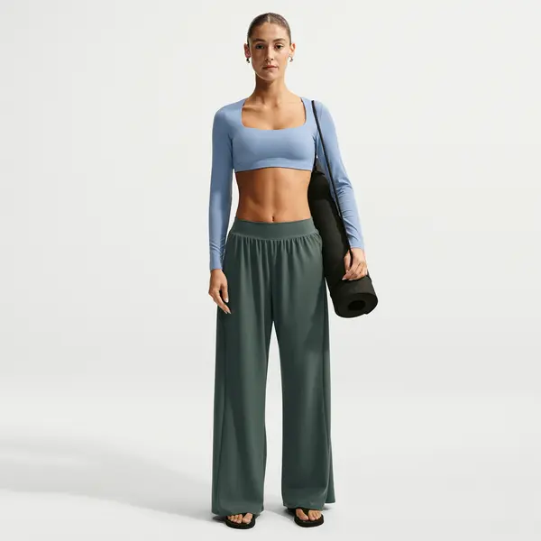 Nike Zenvy Mid-rise Wide-leg Pants - Green