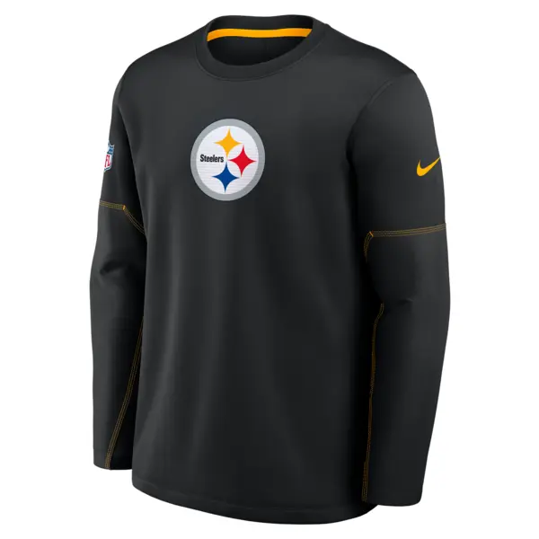 Nike Pittsburgh Steelers Sideline Coaches Therma-fit Nfl Long-sleeve T-shirt - Black