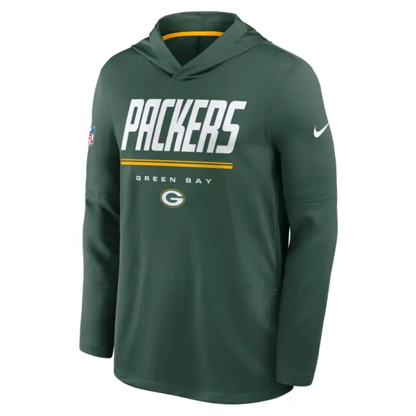 Nike Bay Packers Sideline Dri-fit Nfl Long-sleeve Hooded Top - Green