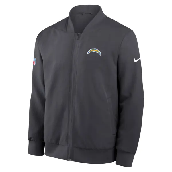 Nike Los Angeles Chargers Sideline Nfl Full-zip Bomber Jacket - Grey