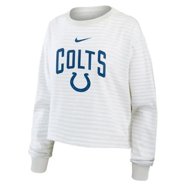 Nike Indianapolis Colts Primetime Cropped Long-sleeve T-shirt - White