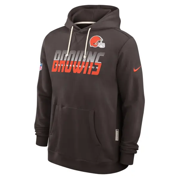 Nike Cleveland Browns Sideline Standard Issue Dri-fit Nfl Pullover Hoodie - Brown