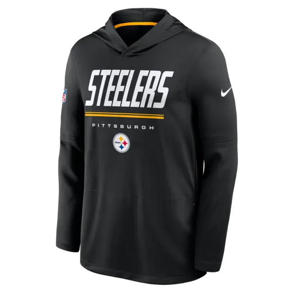 Nike Pittsburgh Steelers Sideline Dri-fit Nfl Long-sleeve Hooded Top - Black