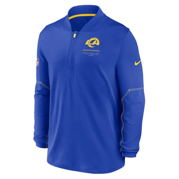 Nike Los Angeles Rams Sideline Dri-fit Nfl 1/2-zip Top - Blue