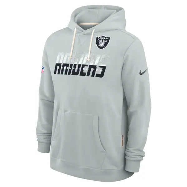 Nike Las Vegas Raiders Sideline Standard Issue Dri-fit Nfl Pullover Hoodie - Grey